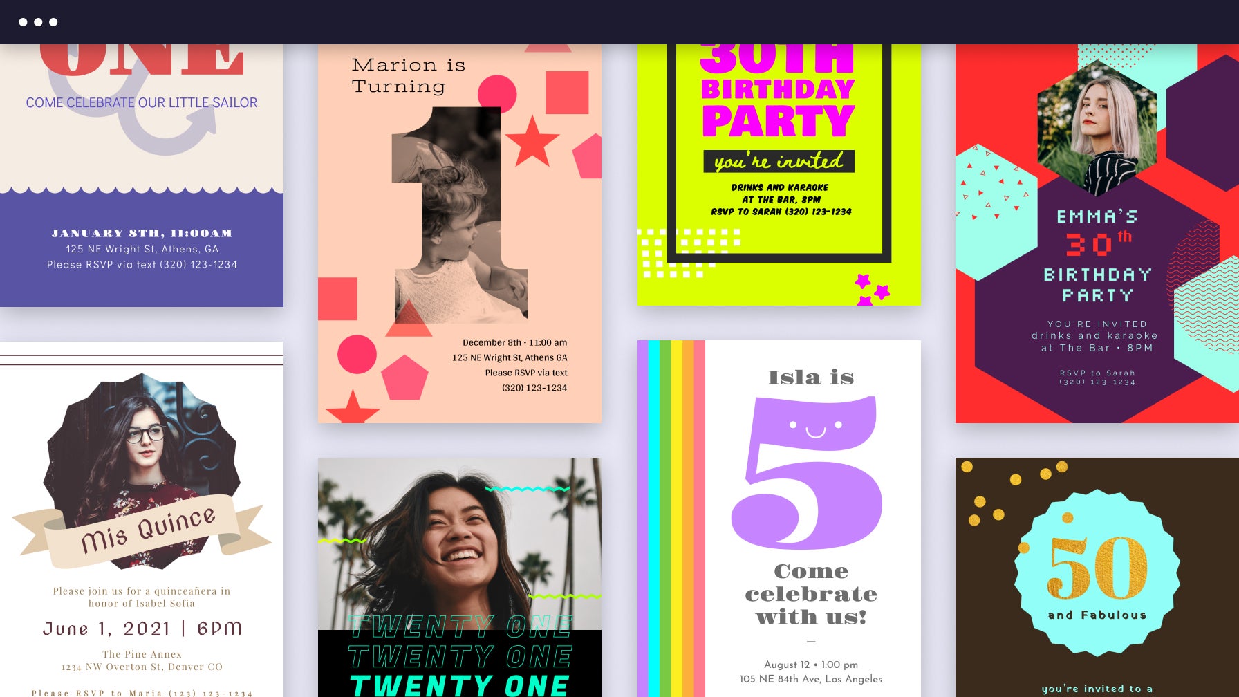 Graphic Design Birthday Invitation