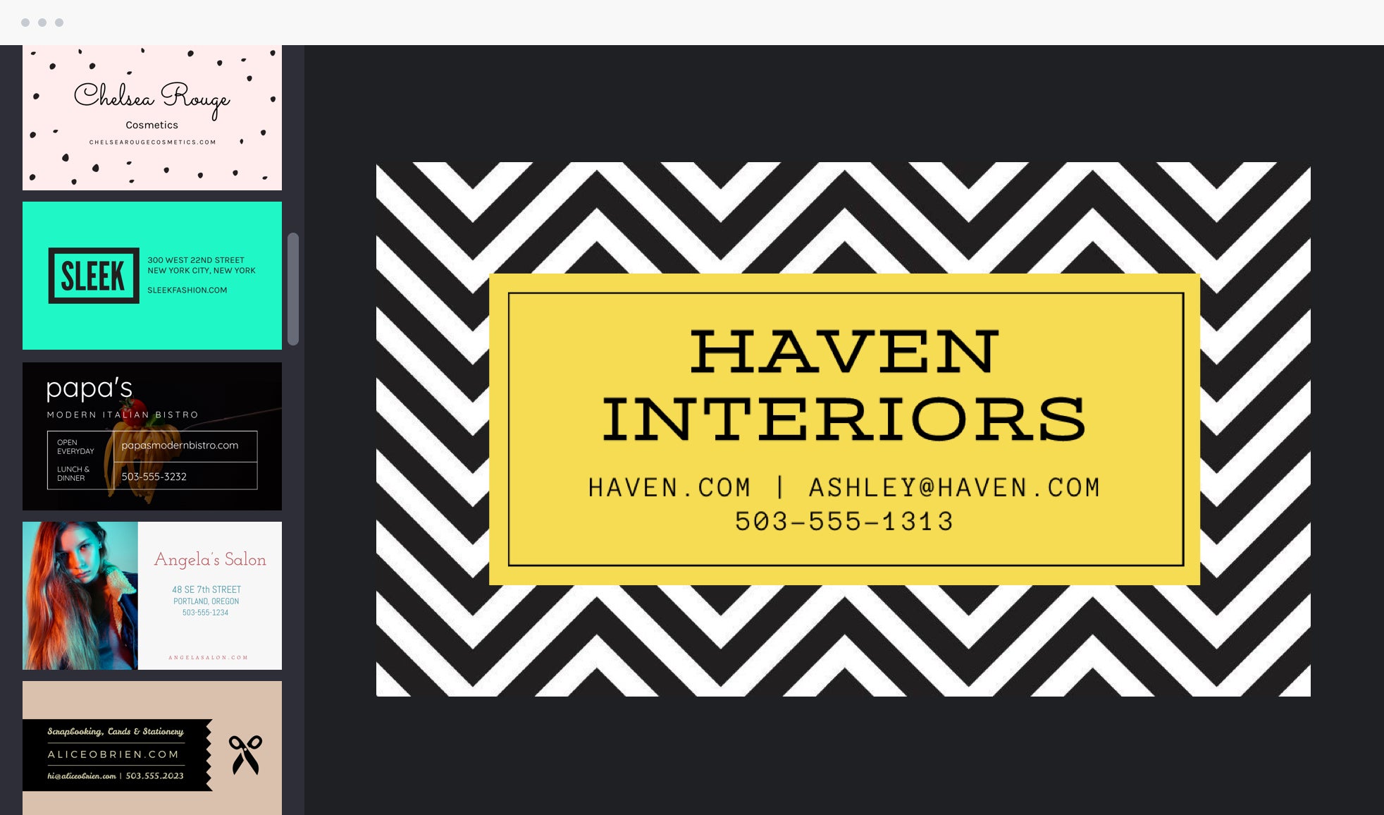 Business Cards Online Template