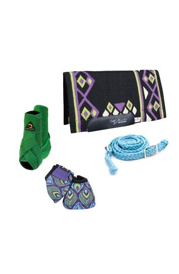 Purple, Green, Blue barrel racing tack | BeFunky Photo Editor