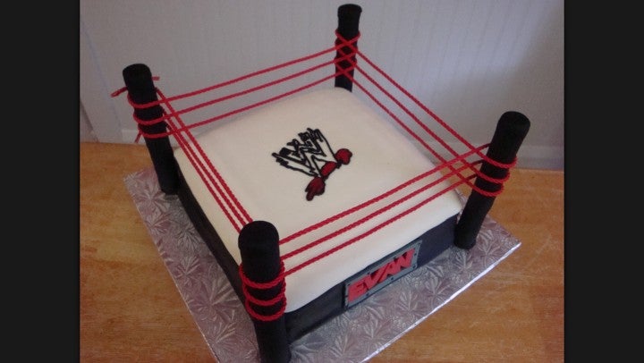 Wrestling themed cake by Courtnibrown17 | BeFunky Photo Editor