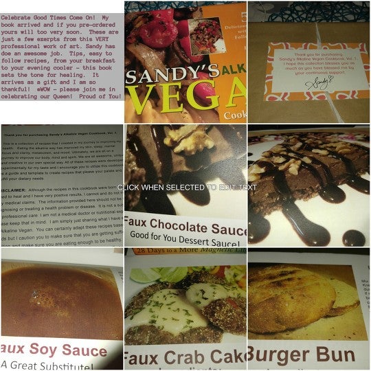 I got it! SANDY'S ALKALINE VEGAN COOKBOOK.... | BeFunky Photo Editor