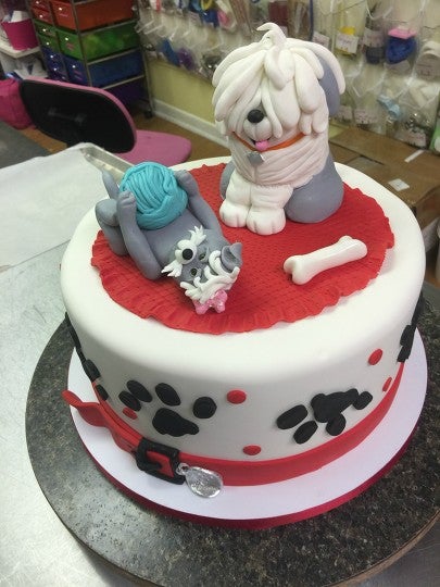 Dog and paw print cake by Courtnibrown17 | BeFunky Photo Editor