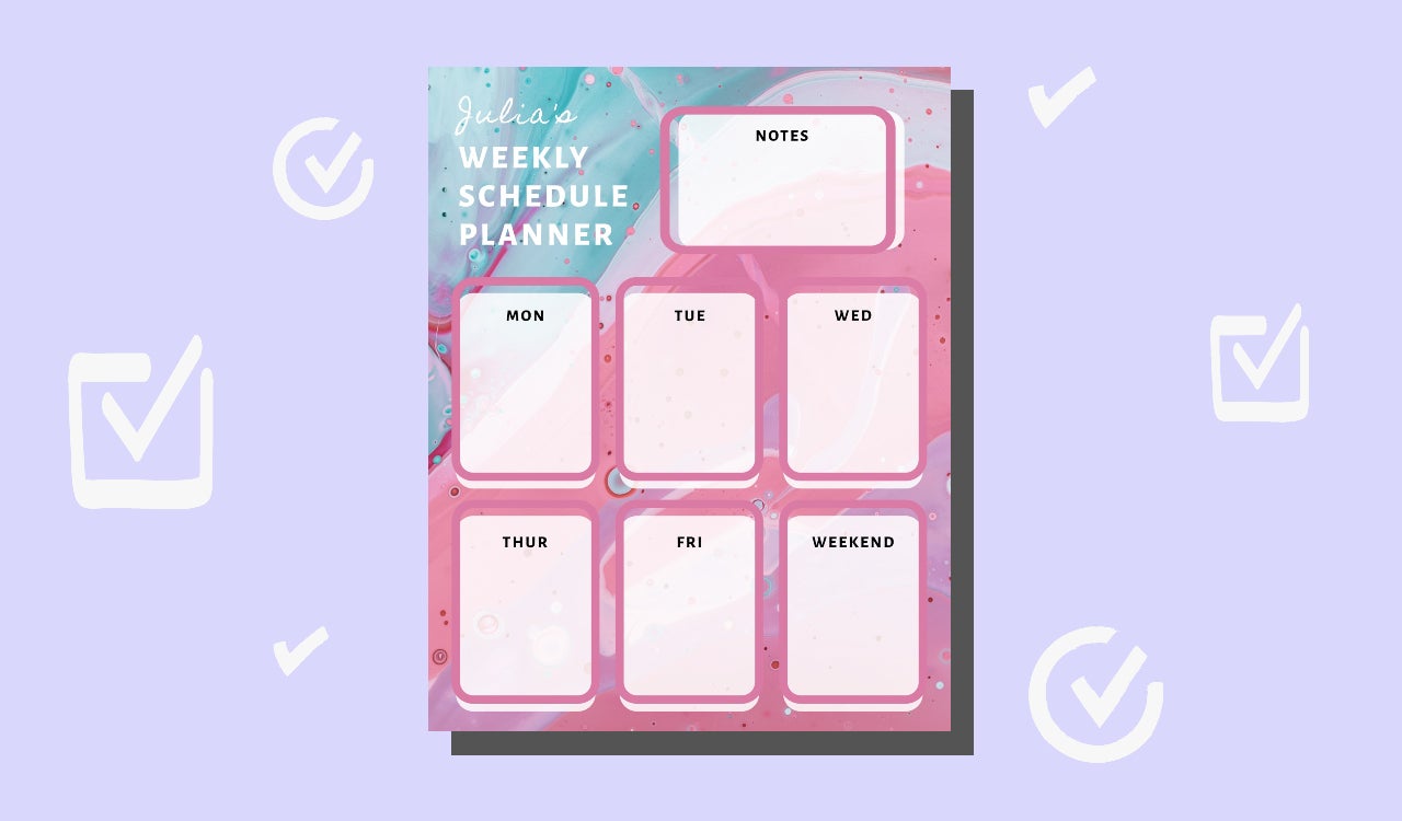 How to Create a Custom Weekly Schedule Planner | Learn BeFunky