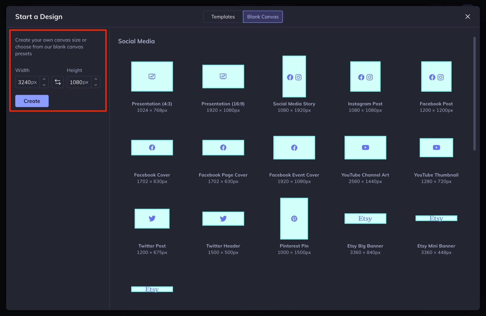 Infographic Canvas Size