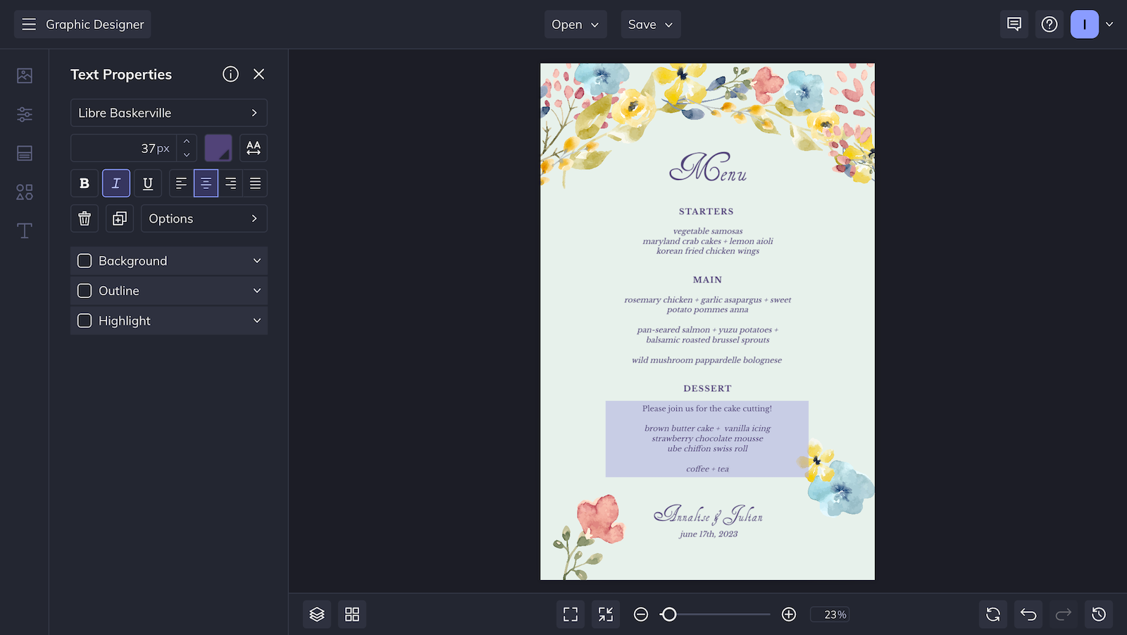 How to DIY a Beautiful Wedding Menu | Learn BeFunky