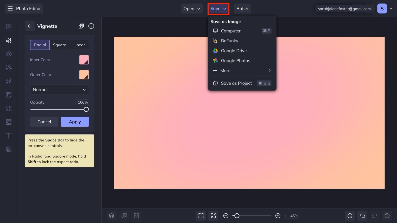 Create a Gradient Background With the Vignette Tool | Learn BeFunky