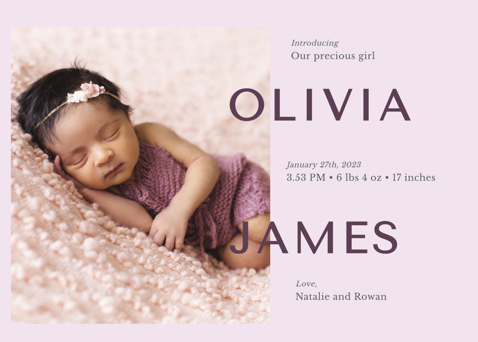 Introduce Your New Addition With Customizable Birth Announcement ...