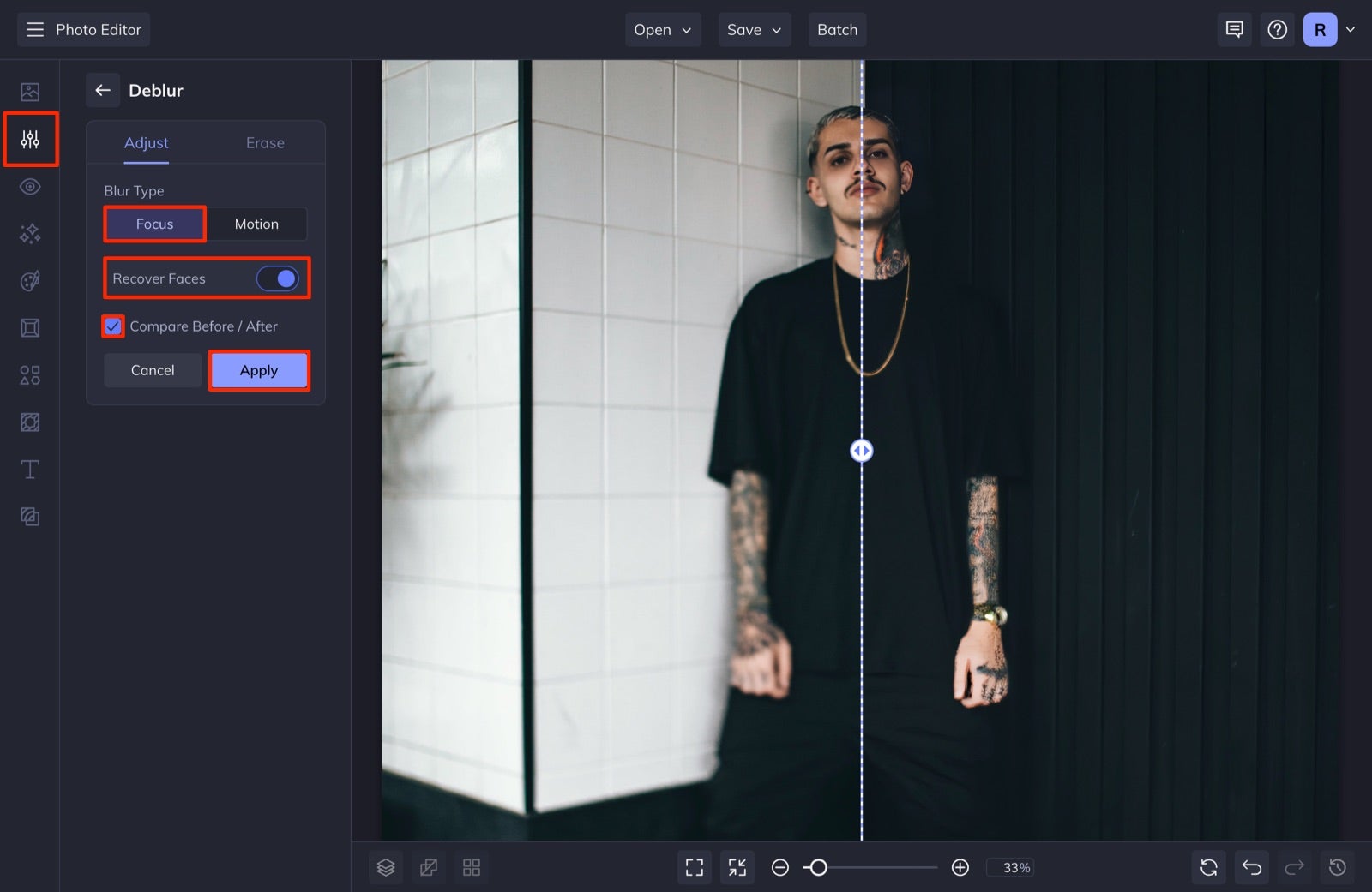 Fix a Lens Blur With Deblur AI | Learn BeFunky