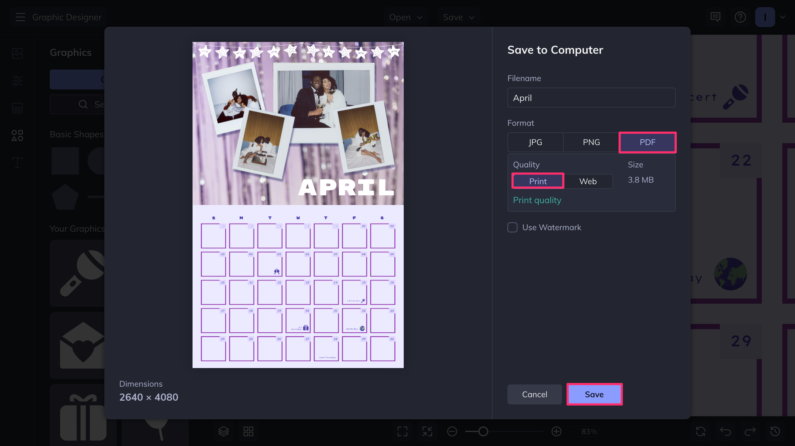 How to Make a Customized Printable Calendar | Learn BeFunky