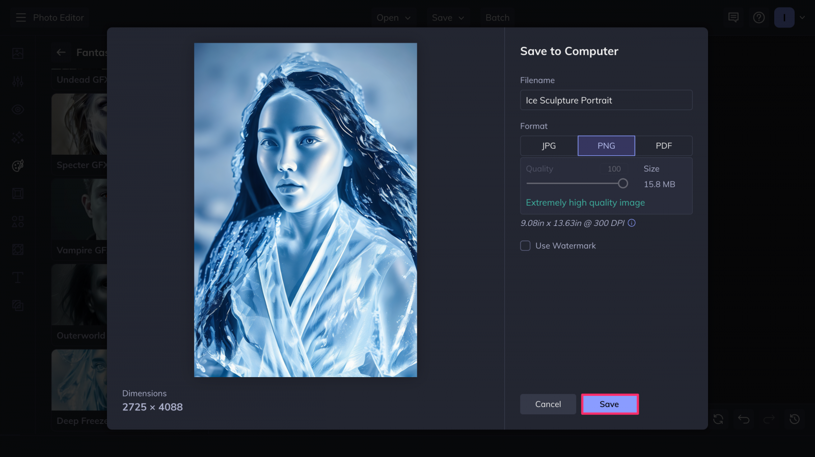 Turn Portraits Into Ice Sculptures With the Deep Freeze Effect | Learn ...